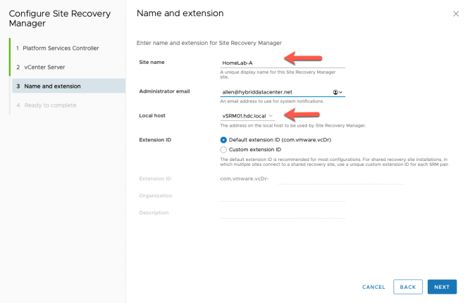 Configure Site Recovery Manager 8.3 Appliance | Hybrid Data Center