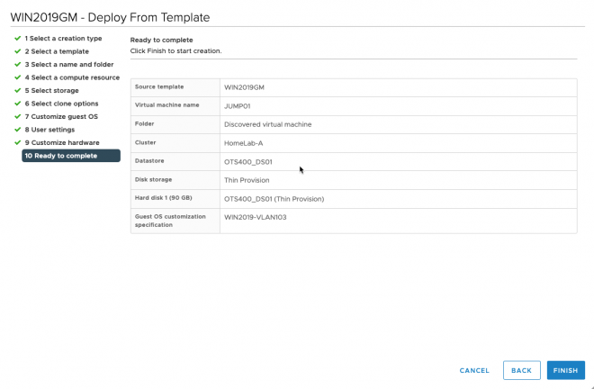Deploy VMware VM with Customized Specifications | Hybrid Data Center