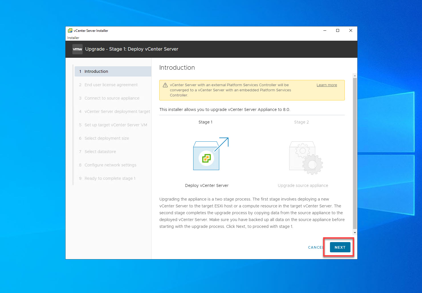 How to upgrade vCenter Server Appliance (VCSA) 7.x to 8.0 – Hybrid Data ...