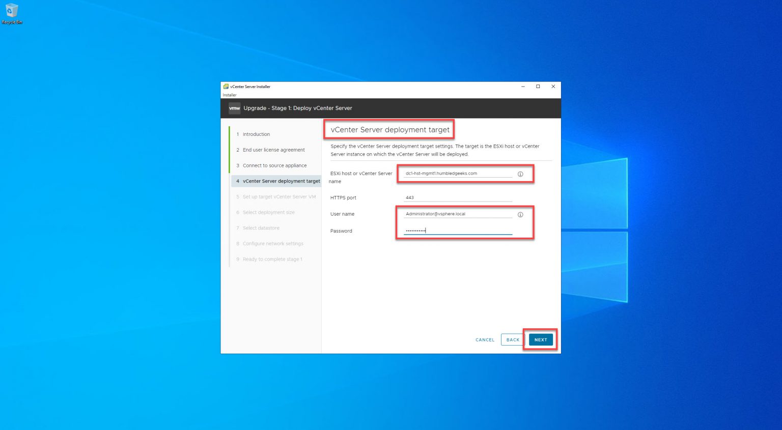 How to upgrade vCenter Server Appliance (VCSA) 7.x to 8.0 – Hybrid Data ...